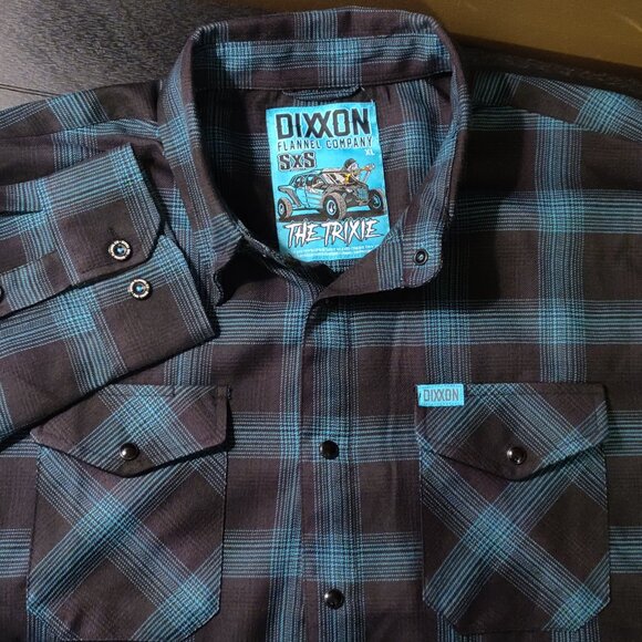 DIXXON | Shirts | Dixxon X Sxs Addicts The Trixie Blueblack Plaid Snap ...